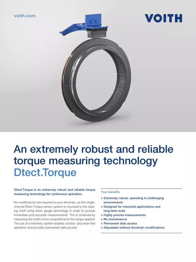 Voith universal joint shafts offer the ideal combination of torque ...